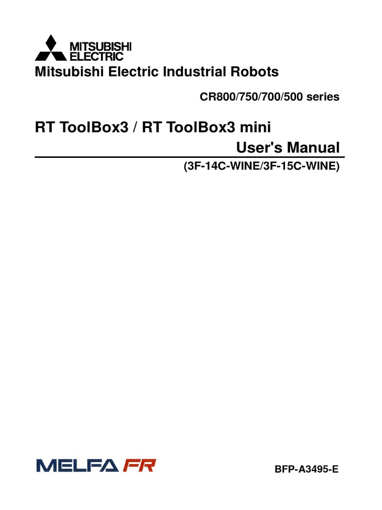 RT Toolbox3 / RT Toolbox3 Mini User'S Manual: Mitsubishi Electric ...
