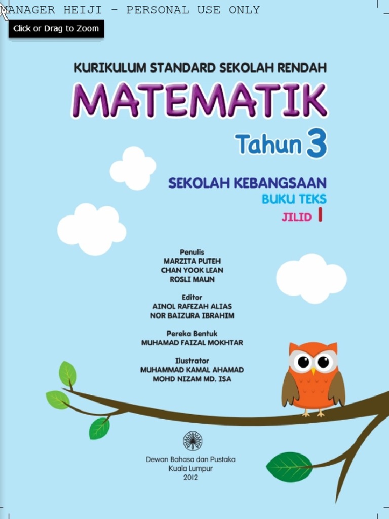 Buku Teks KSSR Tahun 3 Matematik Jilid 1 PDF | PDF