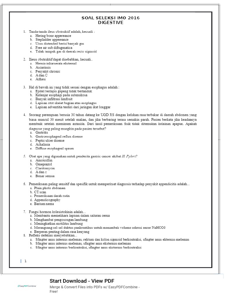 Soal Digestif (Seleksi Imo 2016) | PDF