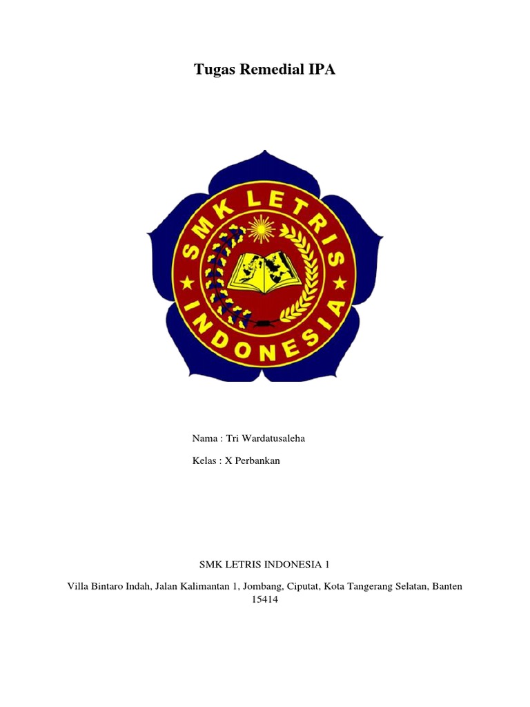 Tugas Remedial IPA SMK Letris Bintaro | PDF