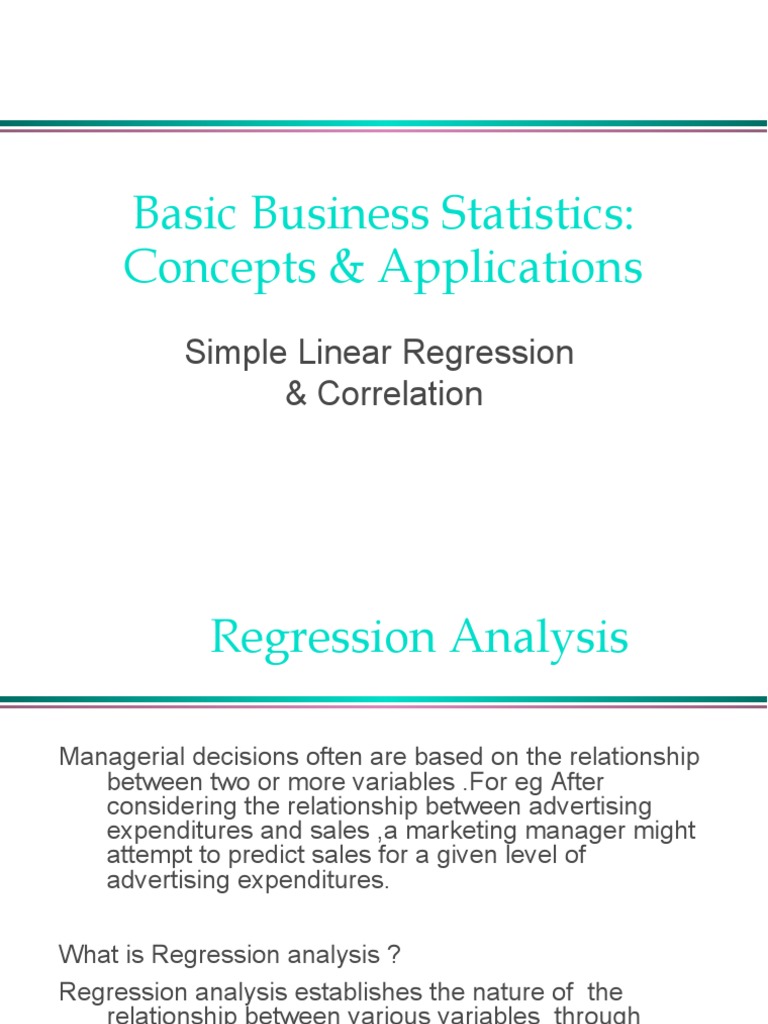 K - PPT - Simple Regression and Correlation | PDF | Regression Analysis | Multivariate Statistics
