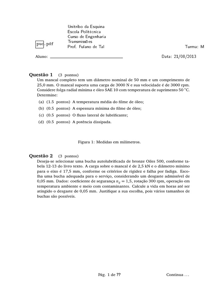 Modelo de Prova em Latex | PDF