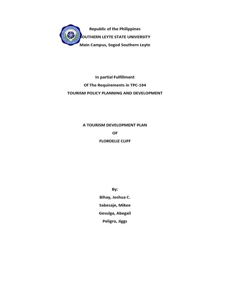 A Tourism Development Plan for the Sustainable Growth of Flordeliz ...