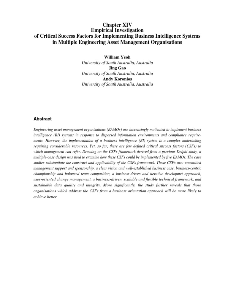 Chapter XIV | PDF | Business Intelligence | Case Study