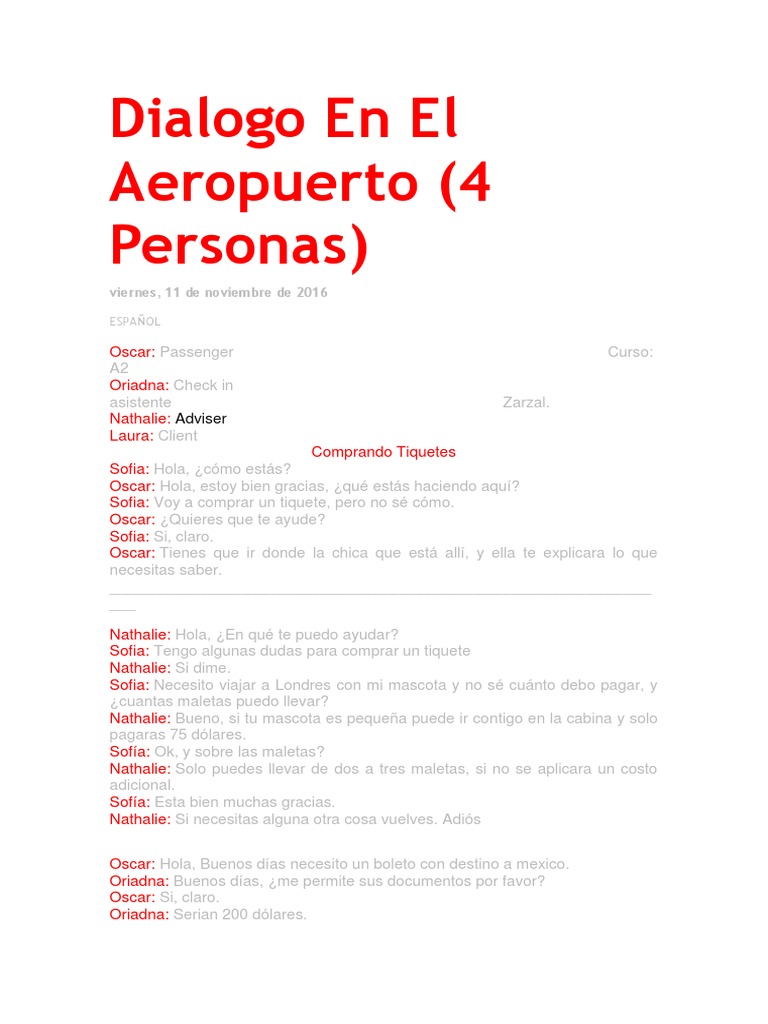 Dialogo en El Aeropuerto | PDF | Ocio