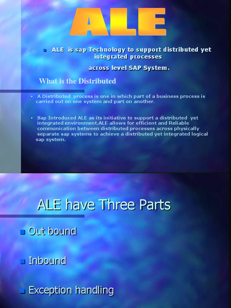 What Is The Distributed: ALE Is Sap Technology To Support Distributed ...