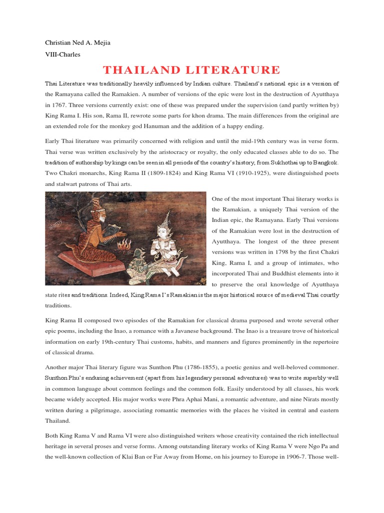 Thai Literature | PDF | Southeast Asia | Thailand