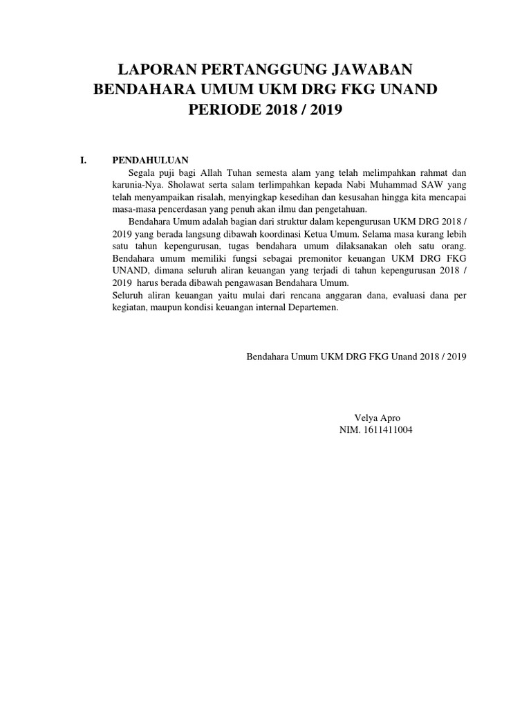 LPJ Bendahara Umum | PDF