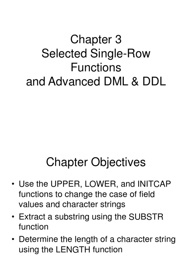 2 Sql Single Row Functions Pdf String Computer Science Letter Case