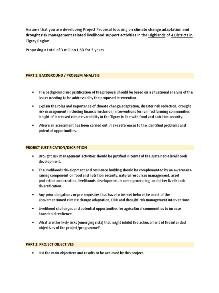 Project Proposal For WFP-Final13032019 | PDF | Food Security | Disaster ...