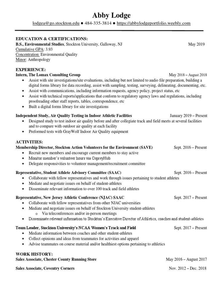 Abby Lodge Resume | PDF | Business