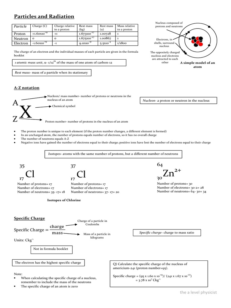A-Level Physics: Particles and Radiation Guide | PDF | Quark ...