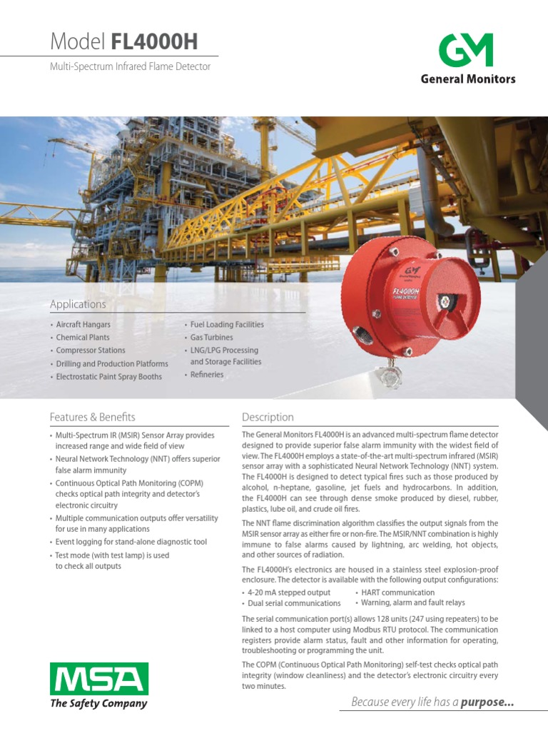 FL4000H Multi-Spectrum Infrared Flame Detector | PDF | Infrared | Relay