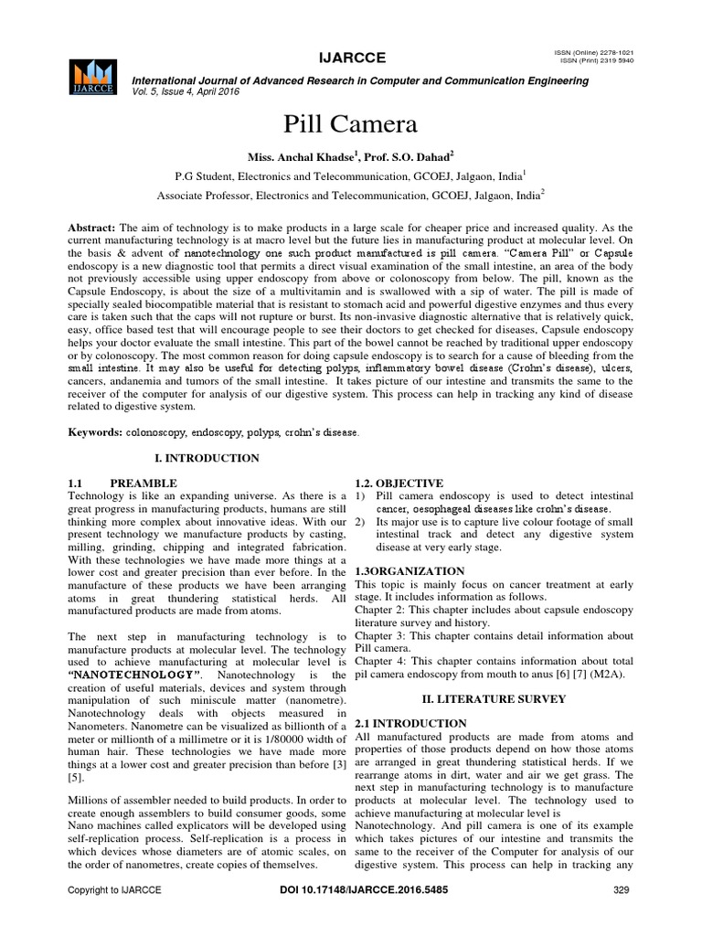 Pill 85 | PDF | Endoscopy | Nanotechnology