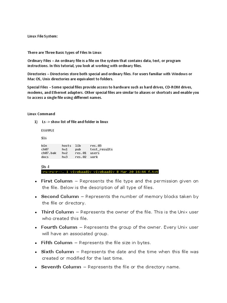 The File. Below Is The Description of All Type of Files | PDF ...