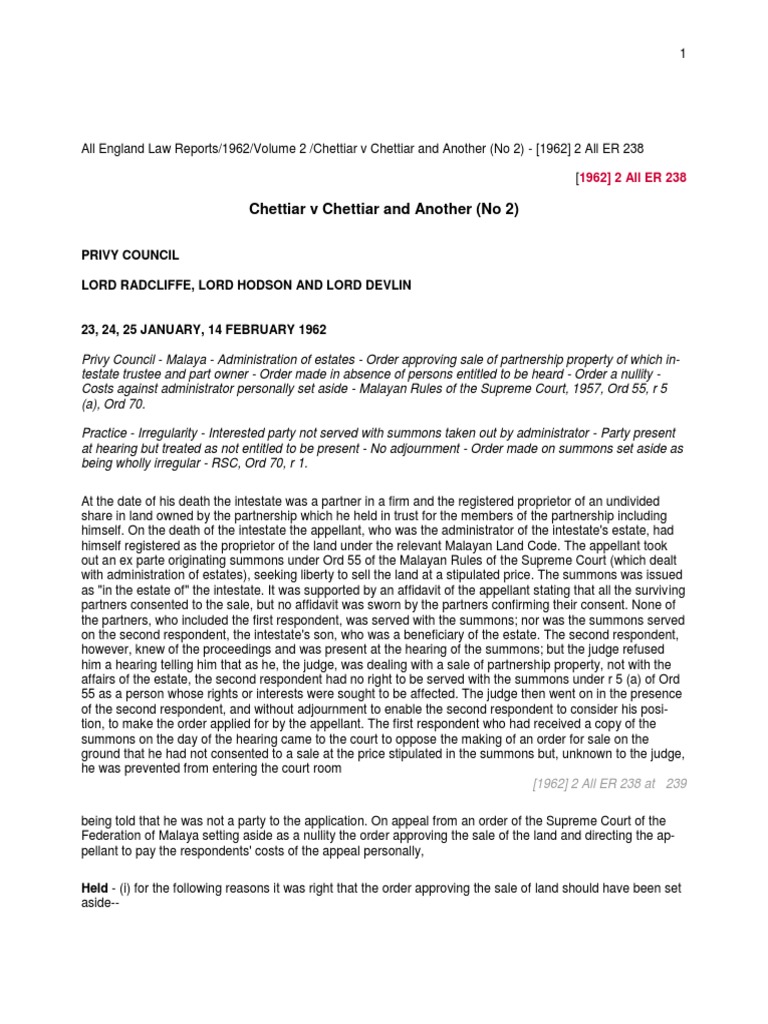 Chettiar V Chettiar and Another (No 2) - (19 | PDF | Trust Law ...