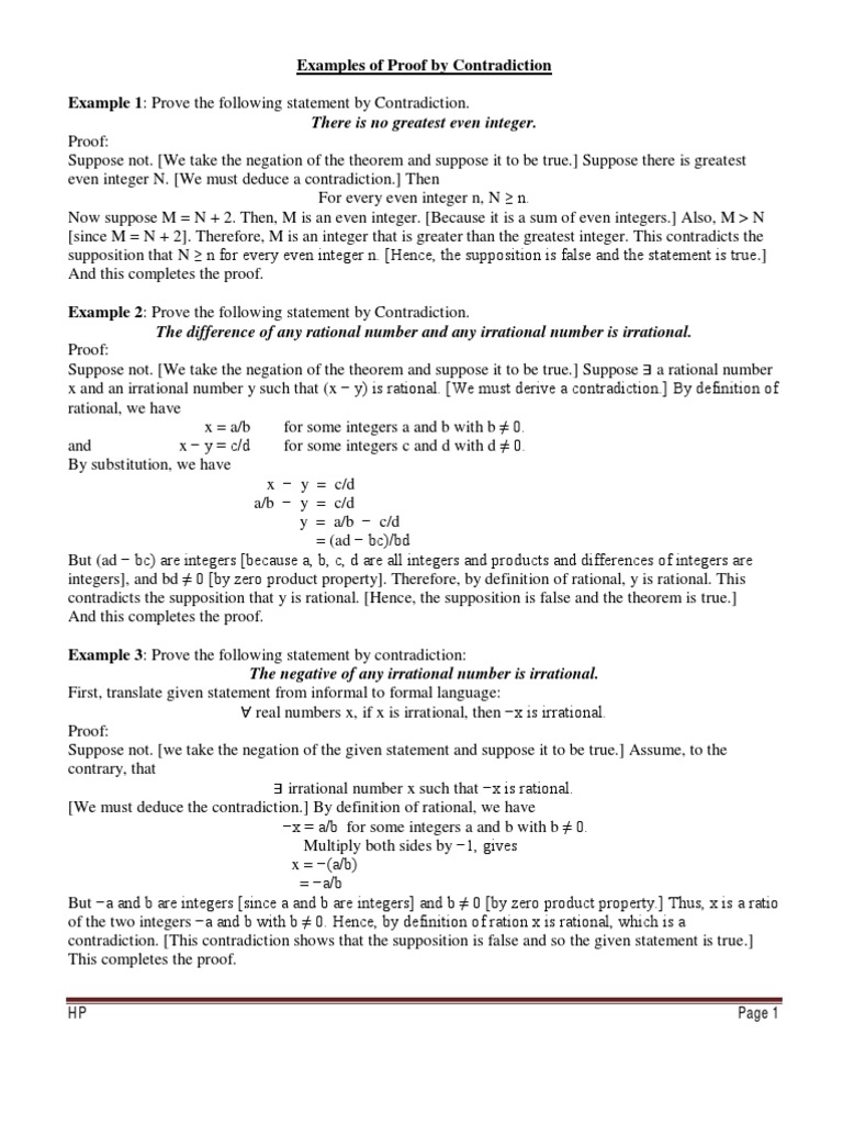 Mathematical Proofs By Examples Pdf Rational Number Mathematical