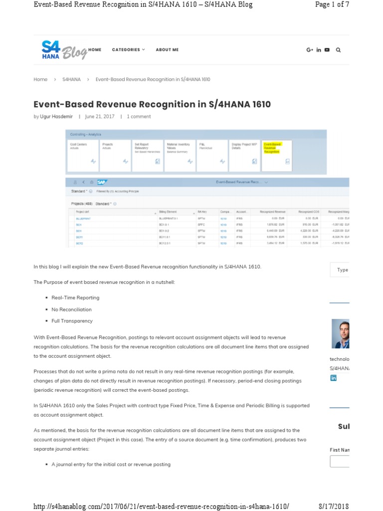 Event Based Rev Rec in S4 HANA PDF | PDF | Invoice | Revenue