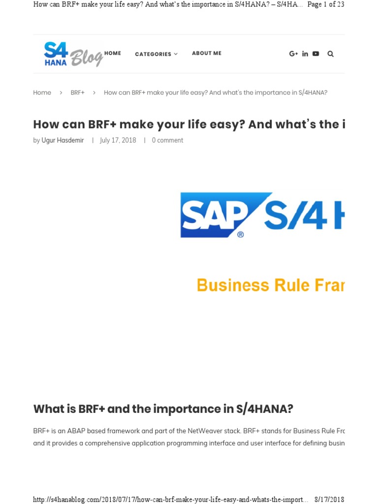 BRF+ in S4 HANA PDF | PDF | Information Technology | Software