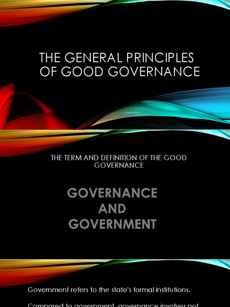 The General Principles of Good Governance | PDF | Good Governance ...