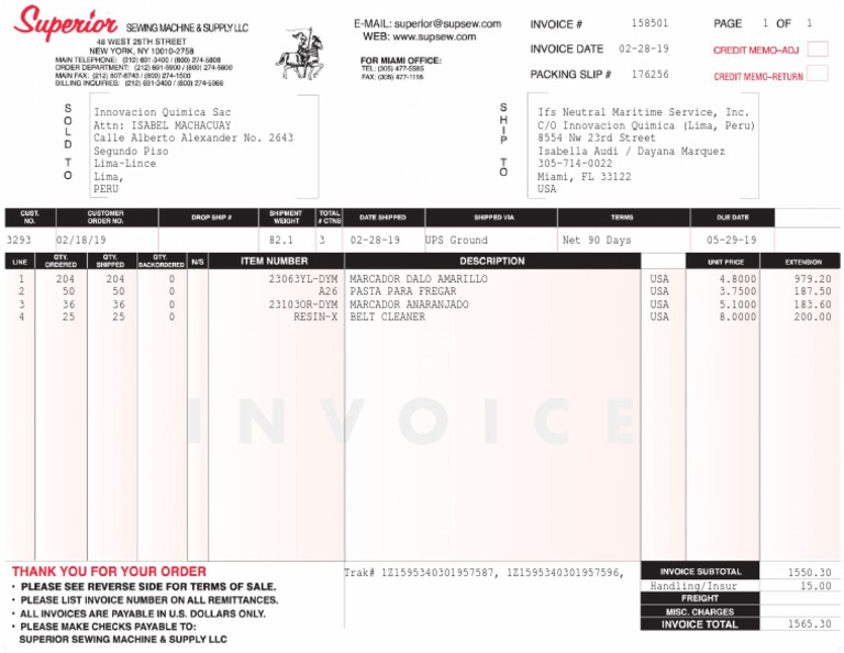 Modelo de Invoice Internacional | PDF