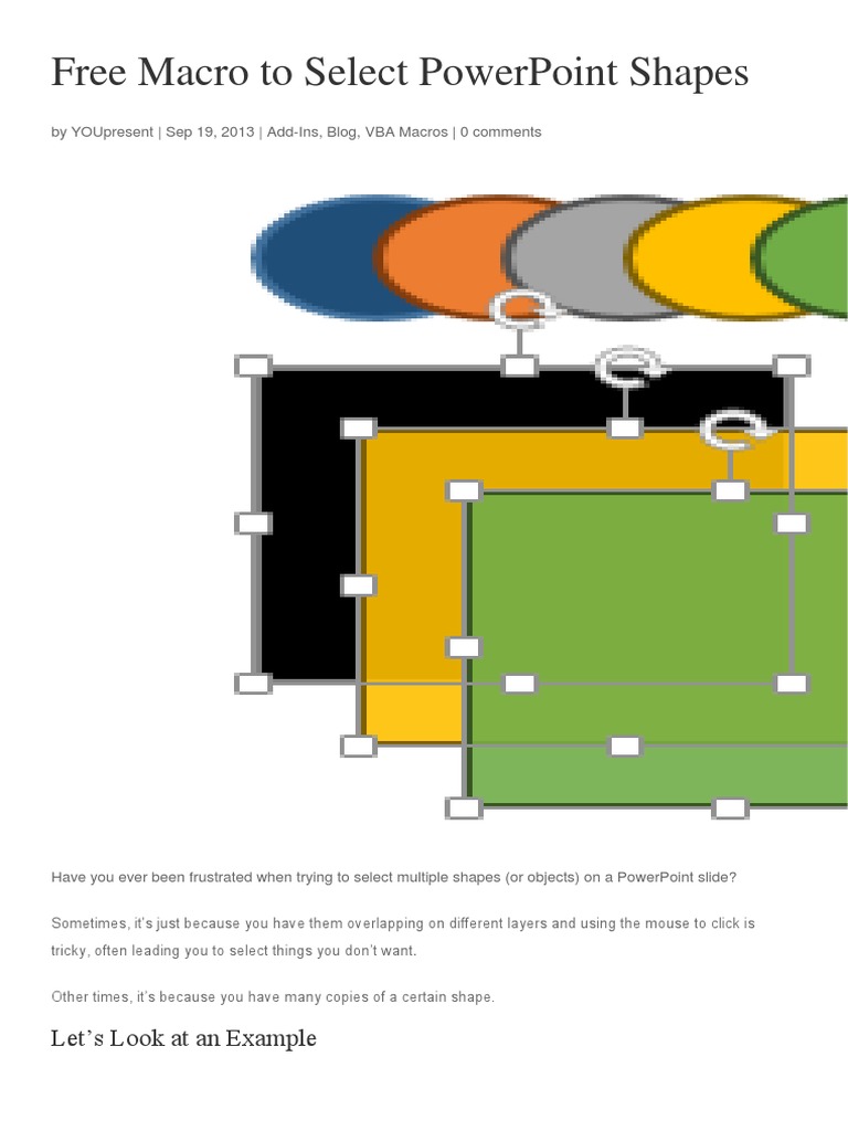 Free Macro To Select PowerPoint Shapes | PDF | Source Code | Computer ...