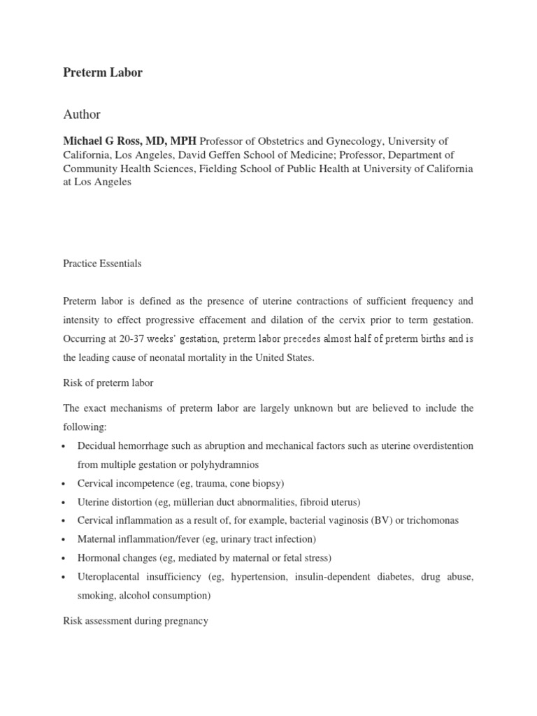 Preterm Labor | PDF | Preterm Birth | Childbirth