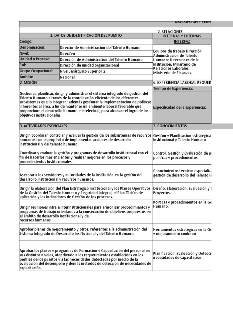 Matriz Recursos Humanos | PDF | Gestión de recursos humanos | Gestión ...