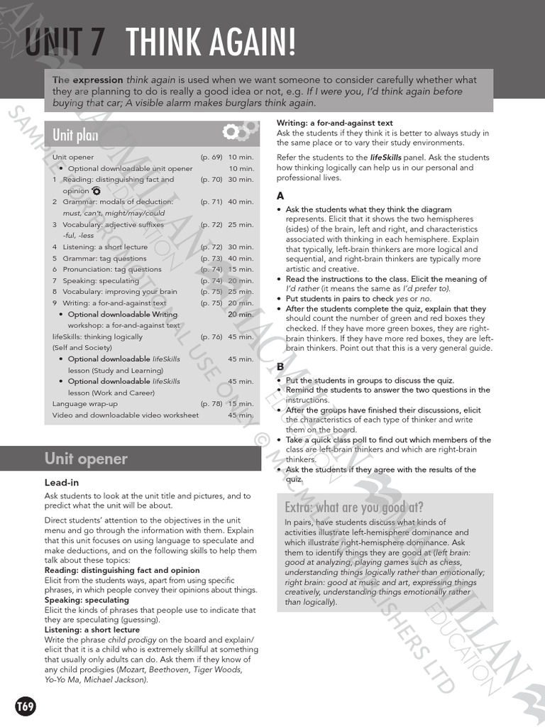 Openmind 2nded Level 3 TB - Unit 7 PDF | PDF | Genius | Modal Logic