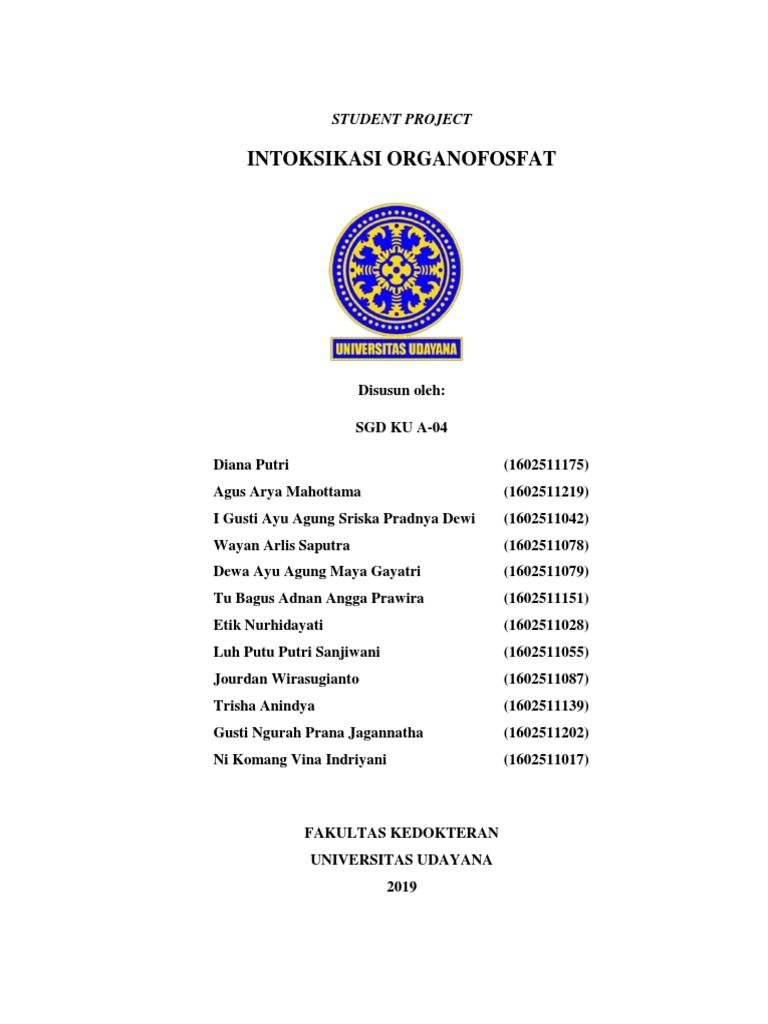 Student Project - Intoksikasi Organofosfat - Sgd-A4 PDF | PDF