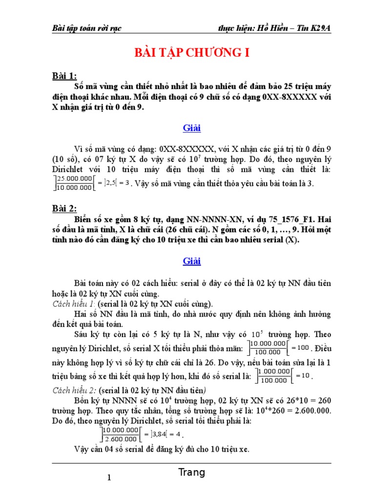 BAi Tap Co Dap An Toan Roi Rac On Thi Cao Hoc | PDF