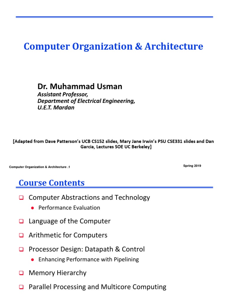 Computer Organization & Architecture | PDF | Input/Output | Central Processing Unit