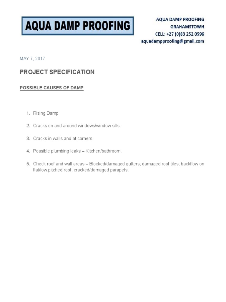 Causes of Damp | PDF