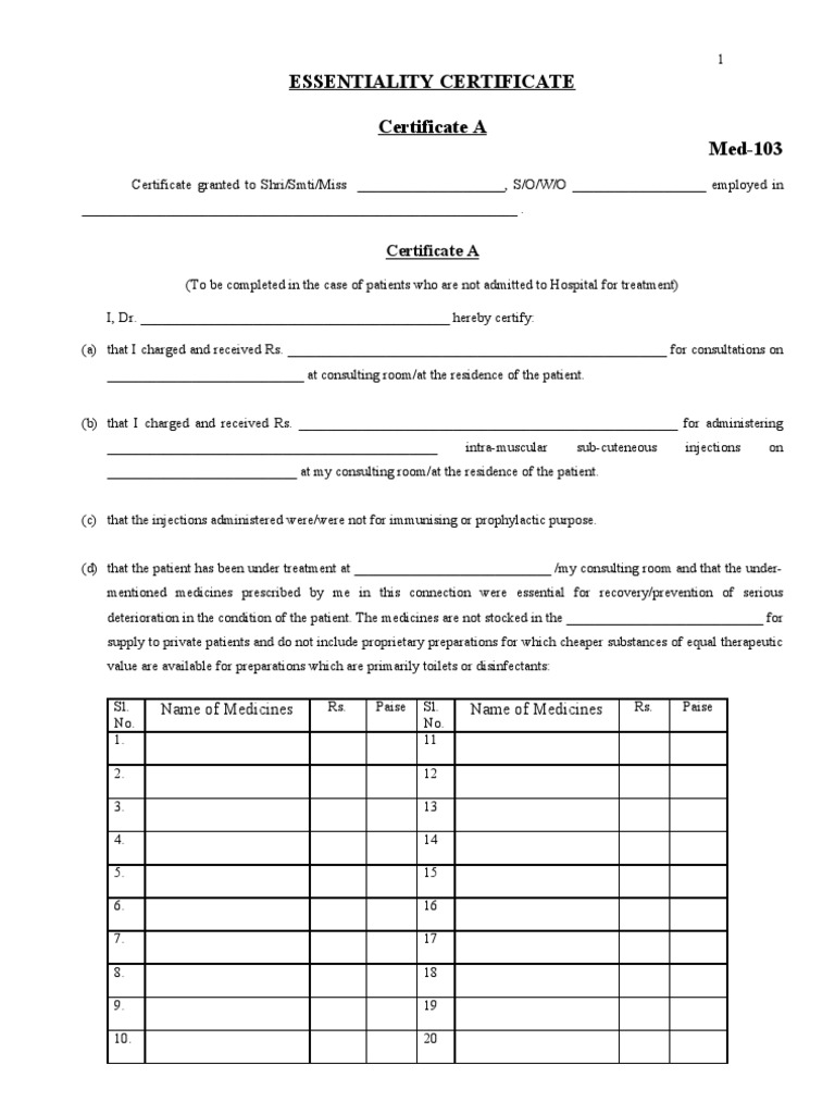 Essentiality Certificate Pdf Essential Health Services A Guidance