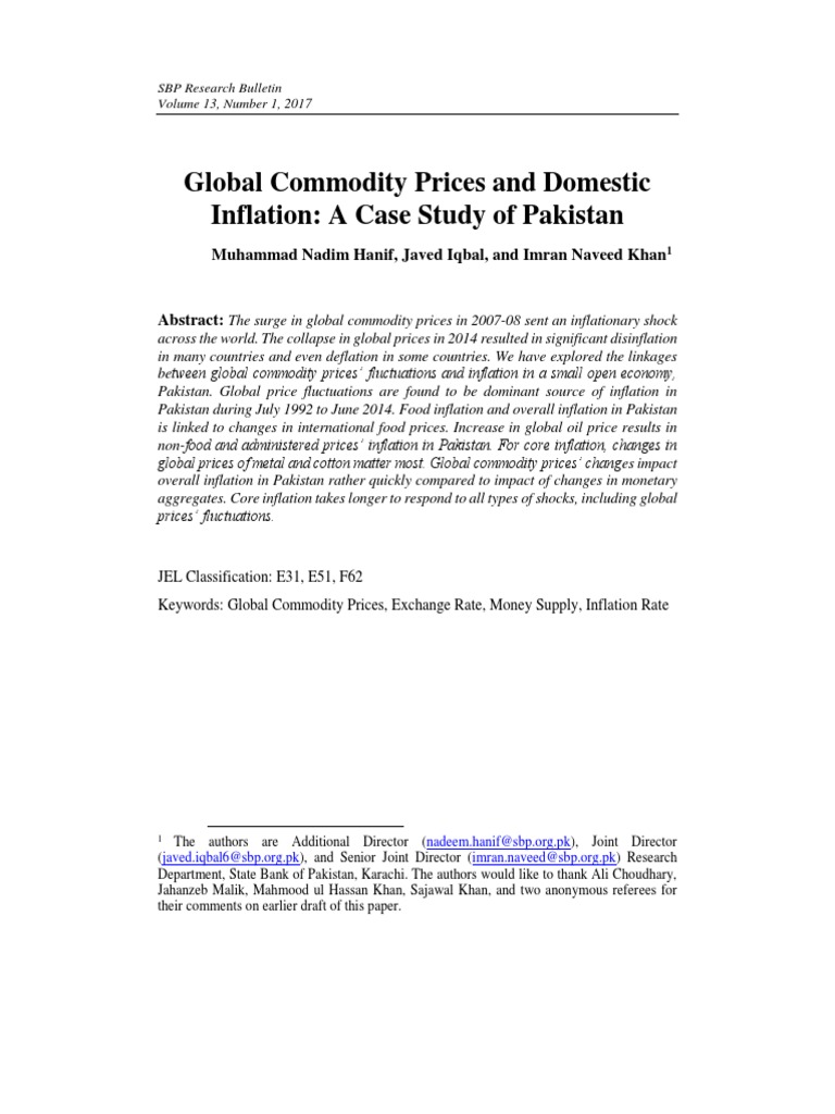 Global Commodity Prices and Domestic Inflation: A Case Study of ...