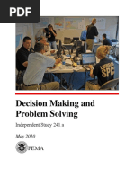 FEMA Course - Decision Making and Problem Solving IS241 PDF | PDF | Incident Command System ...