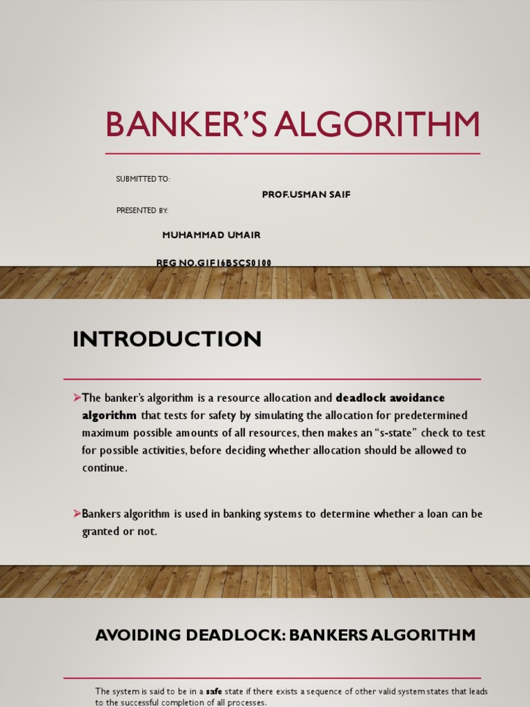 Avoiding Deadlock Through Resource Allocation: An Example of Applying the Banker's Algorithm ...