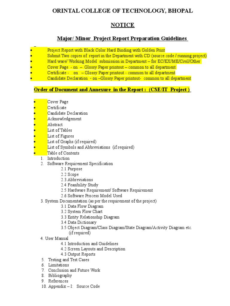 Major And, Minor Project Report Sample Format IT | PDF | Management Information System ...