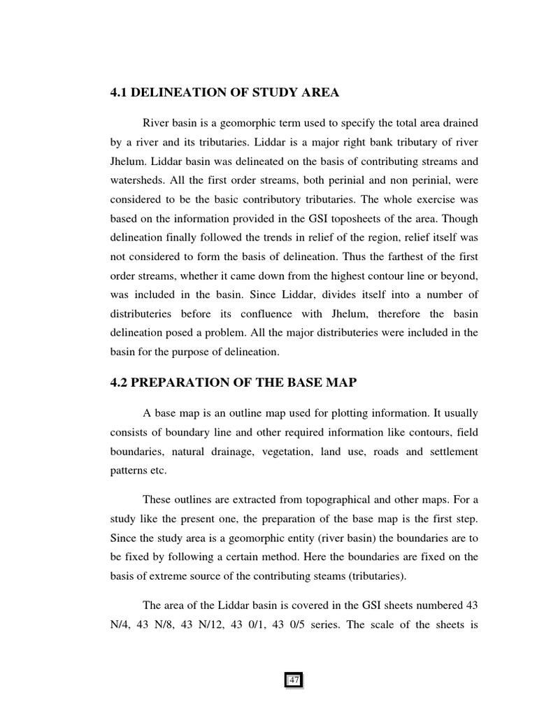 4.1 Delineation of Study Area | PDF | Drainage Basin | Erosion