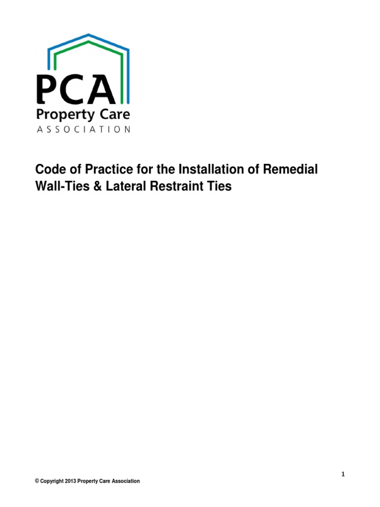 Code of Practice For The Installation of Remedial Wall Ties Lateral Restraint Ties | PDF ...