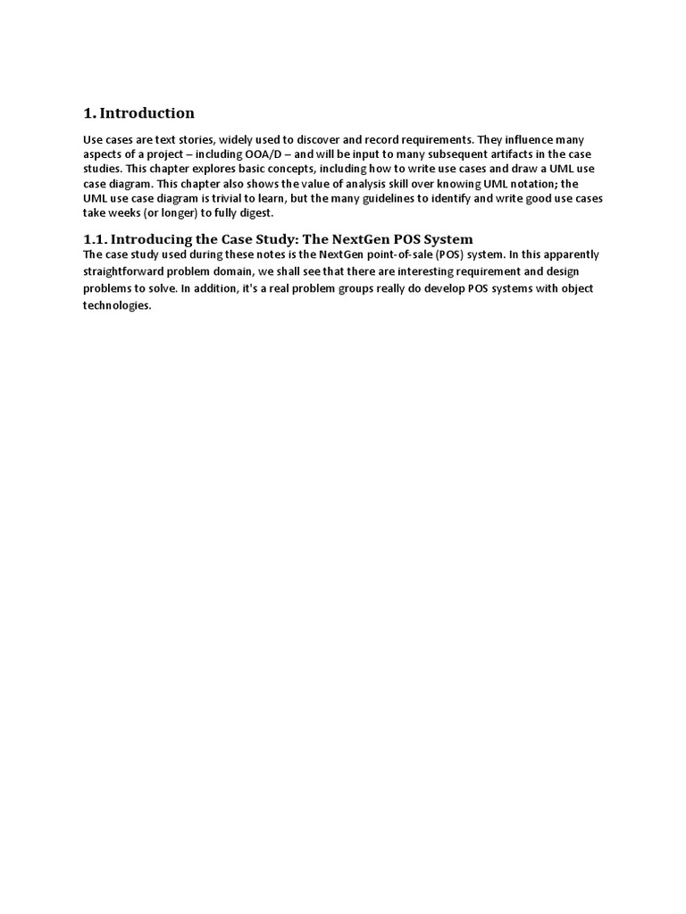 1 1 Introducing The Case Study The Nextgen Pos System Pdf