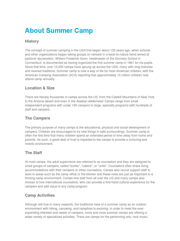 About Summer Camp | PDF | Stephen Colbert | Camping