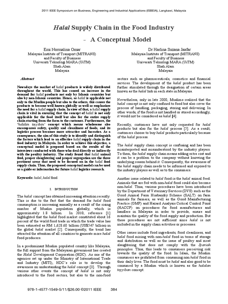Halal Supply Chain in The Food Industry | PDF | Supply Chain | Foods