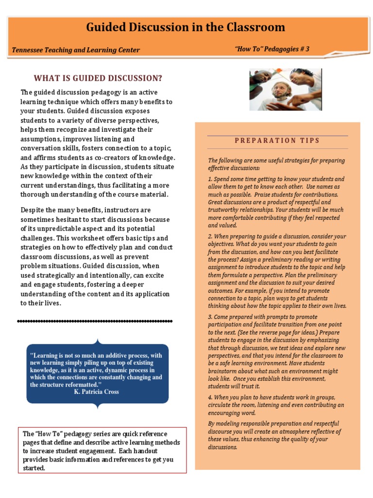 Guided Discussion | PDF | Conversation | Pedagogy