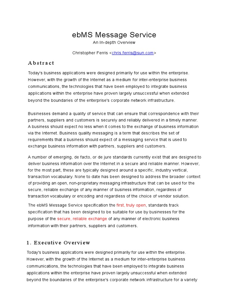 ebMS Message Service Overview | PDF | Information Security | Soap