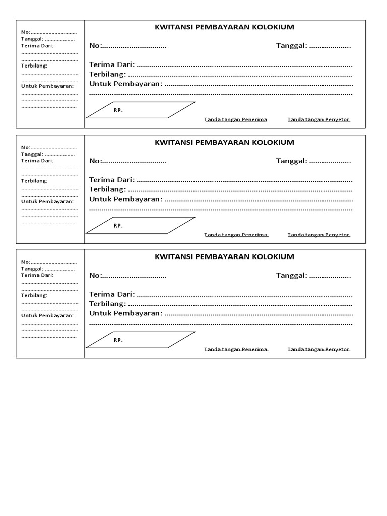 Form Kosong Kwitansi | PDF