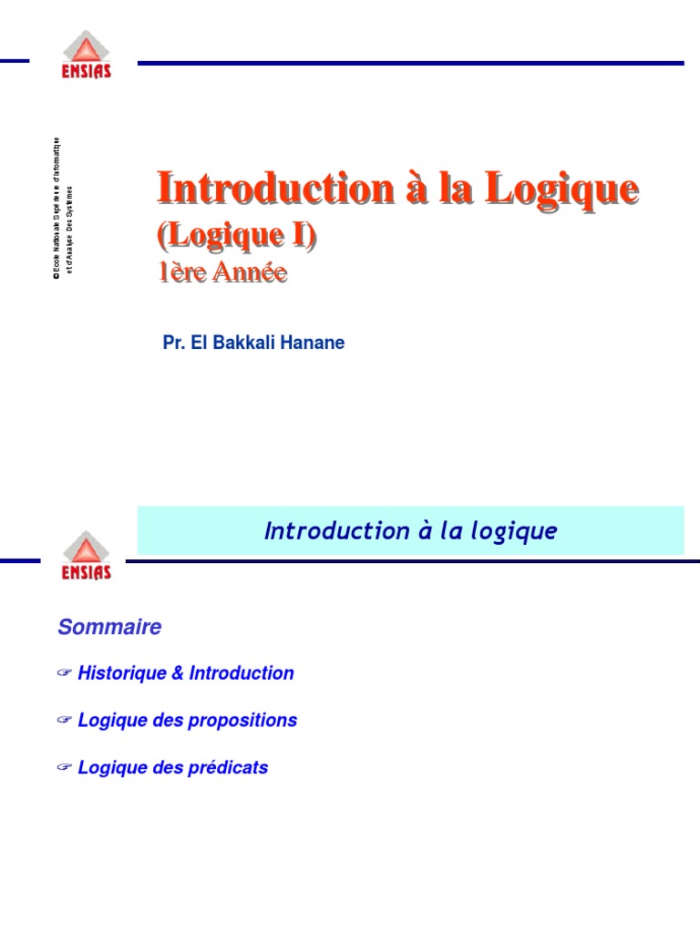 Logique | PDF | Calcul des prédicats | Logique