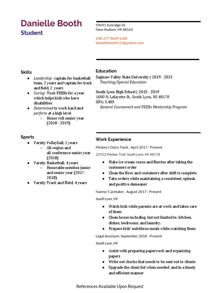 Danielle Booth Resume | PDF