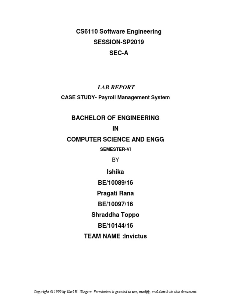 CS6110 Software Engineering LAB SAMPLE REPORT | PDF | Unified Modeling ...