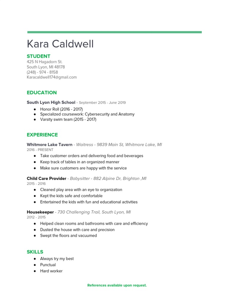 Kara Caldwell Resume | PDF